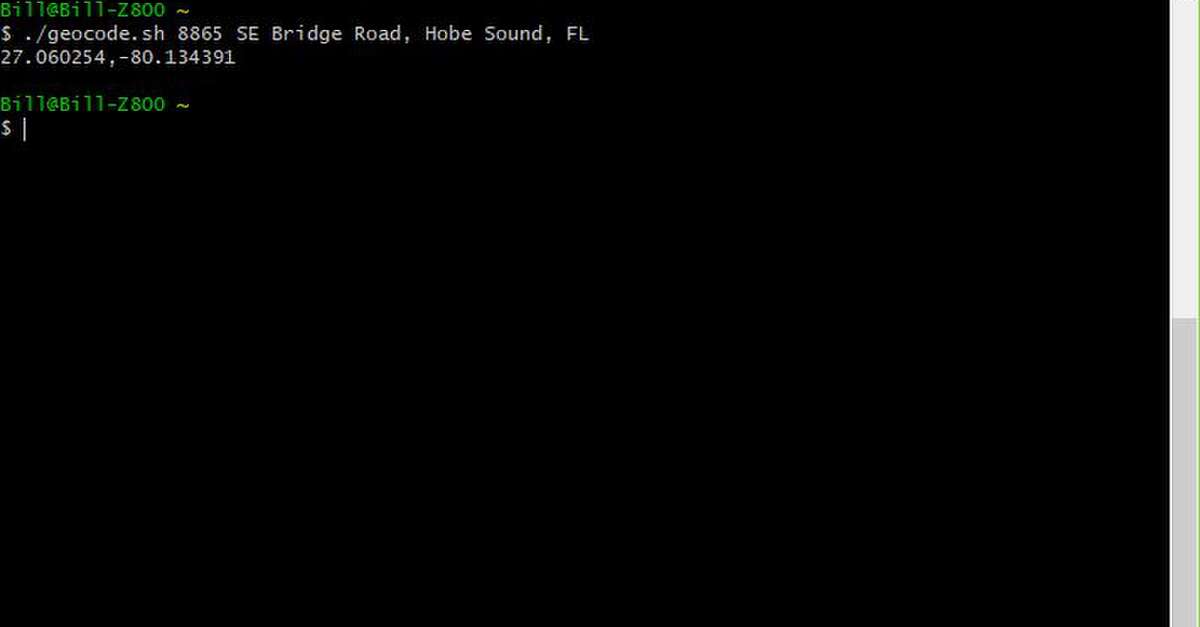 Simple Script To Get Latitude And Longitude From An Address